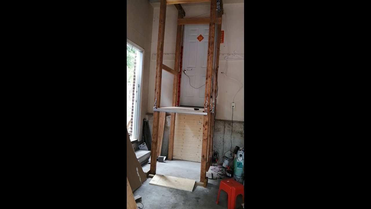 Use Winch To Build A Wheelchair Accessible Elevator In Garage DIY - YouTube