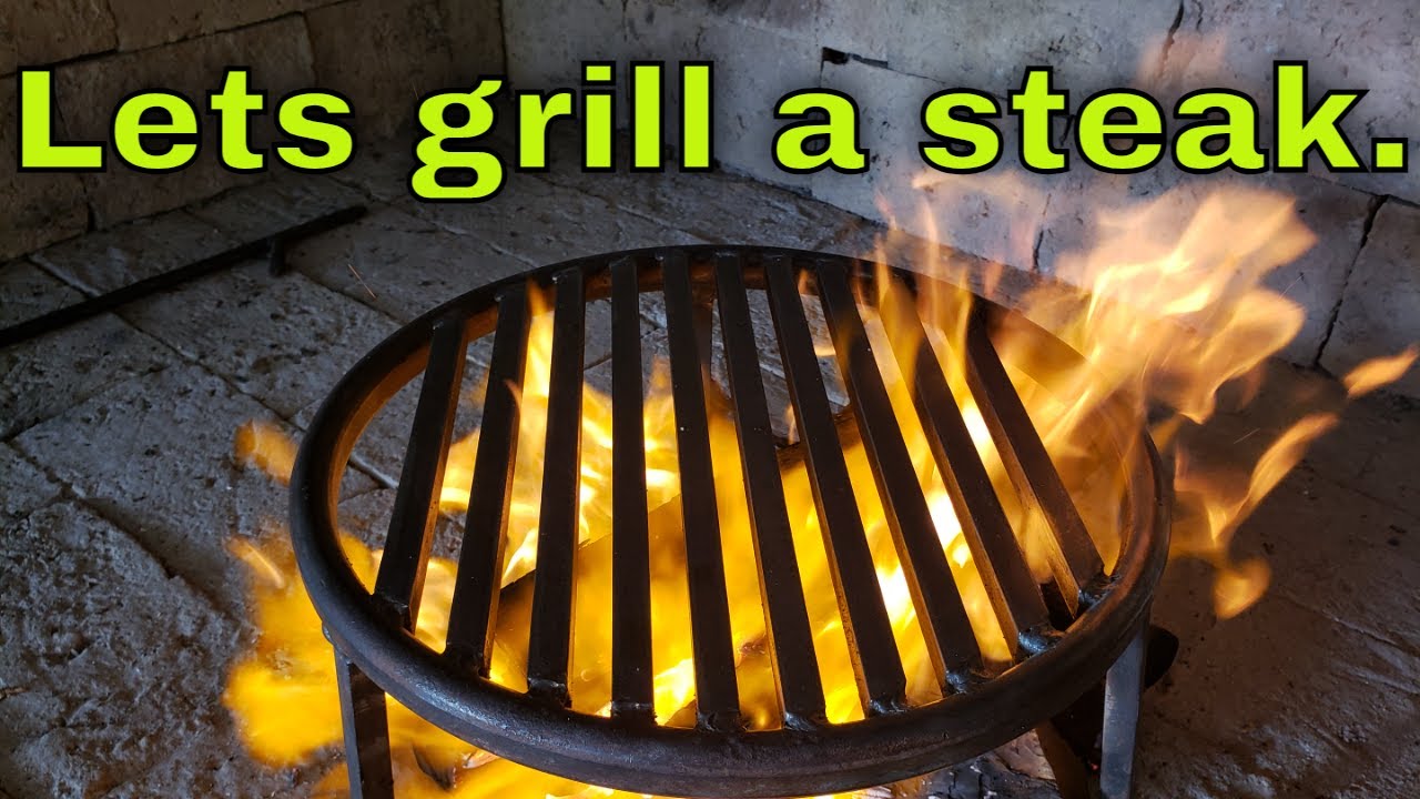 How to build a cooking grill and cooking stand for camp fire - YouTube