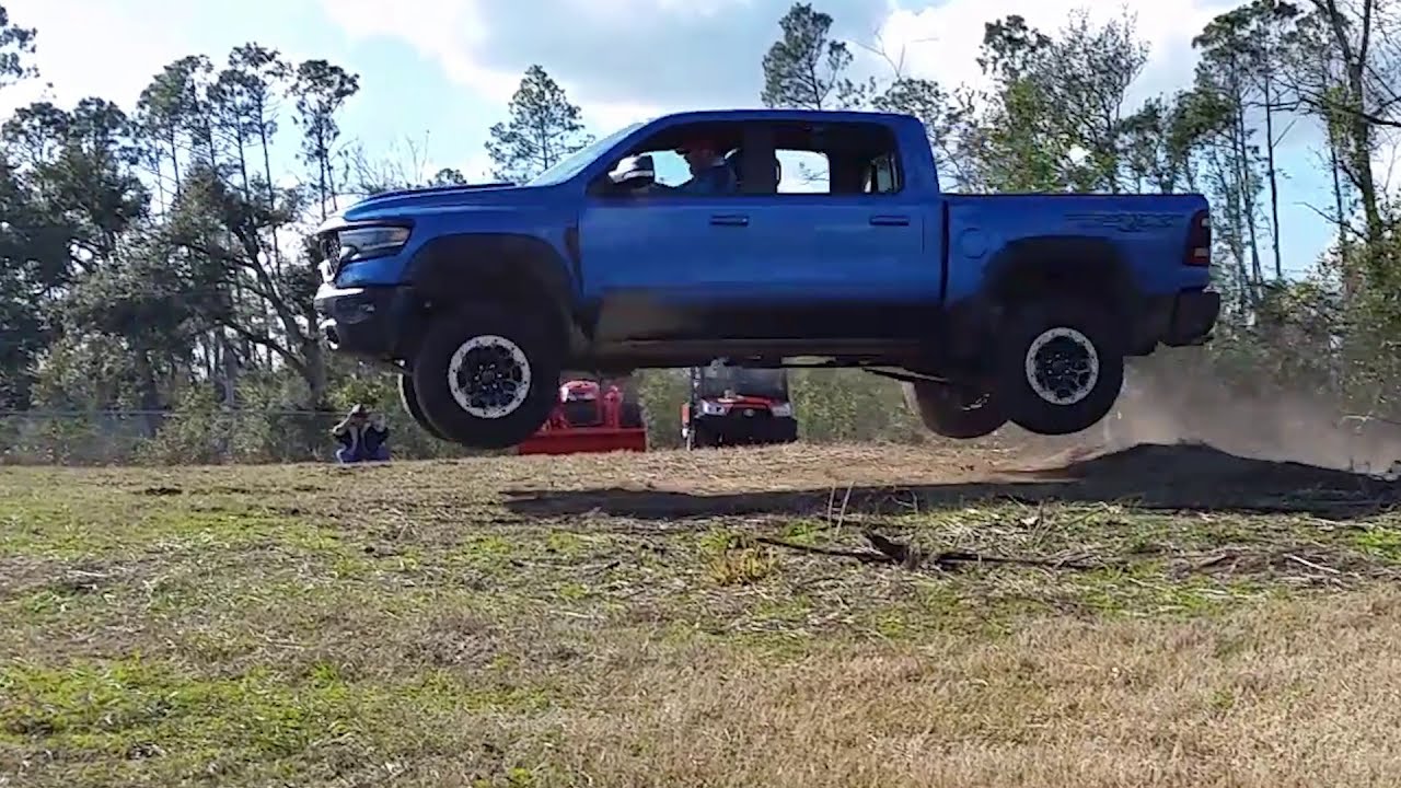 2021 Ram 1500 TRX street launch, off-road, jump & donut - YouTube