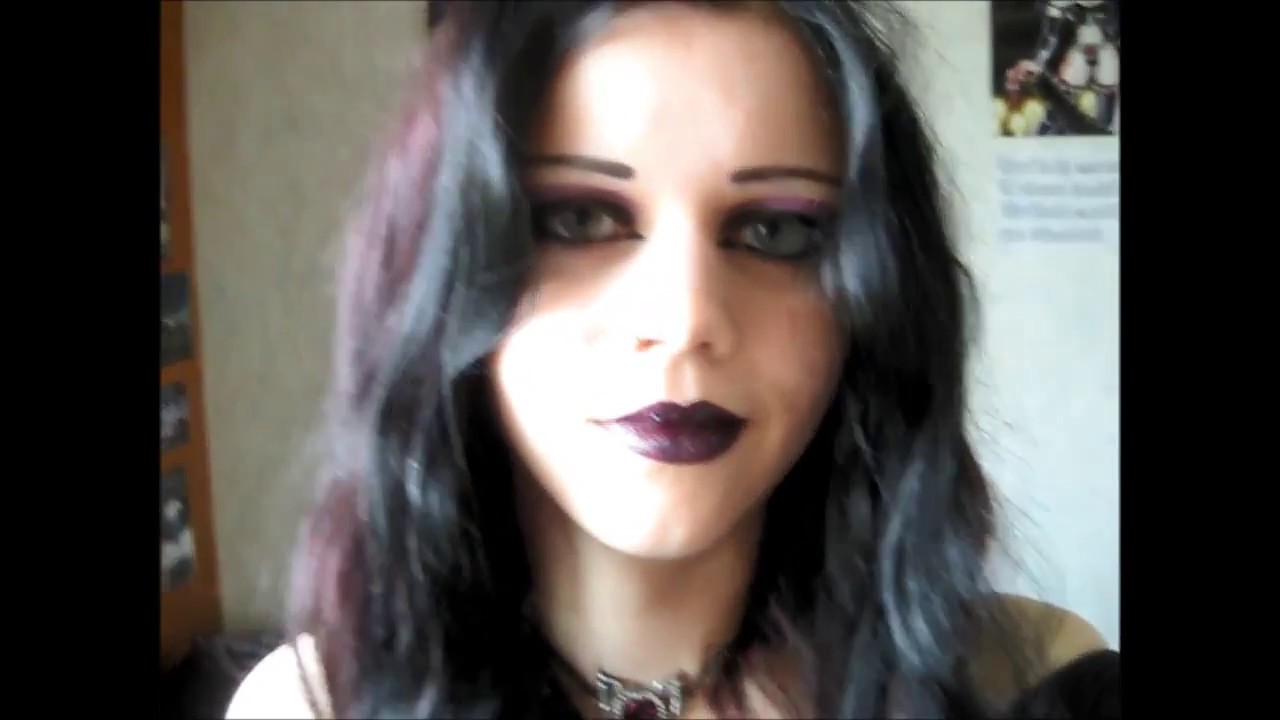 Gothic OOTD with Black Purple Make Up - YouTube