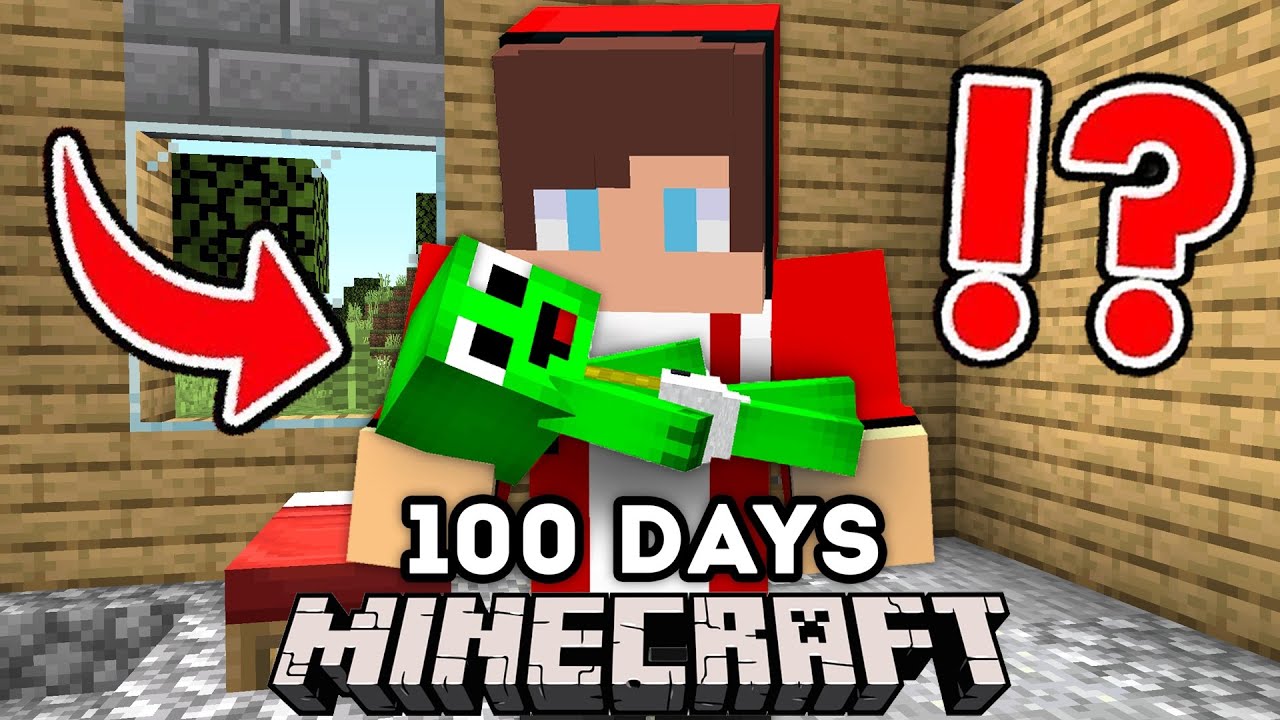 JJ Survived 100 Days With BABY MIKEY In Minecraft Challenge (Maizen Mizen Mazien) - YouTube