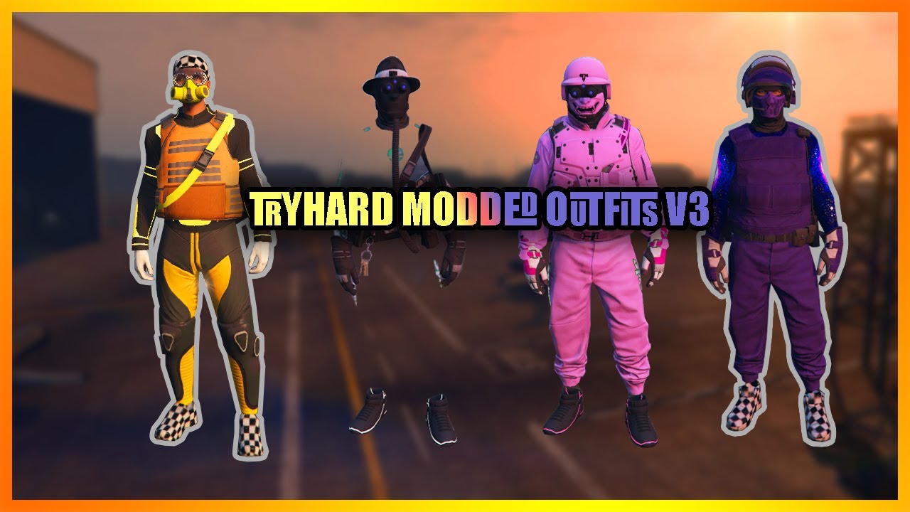 TRYHARD MODDED OUTFITS Version 3 GTAV (PC) (MALE) XDEV editor - YouTube