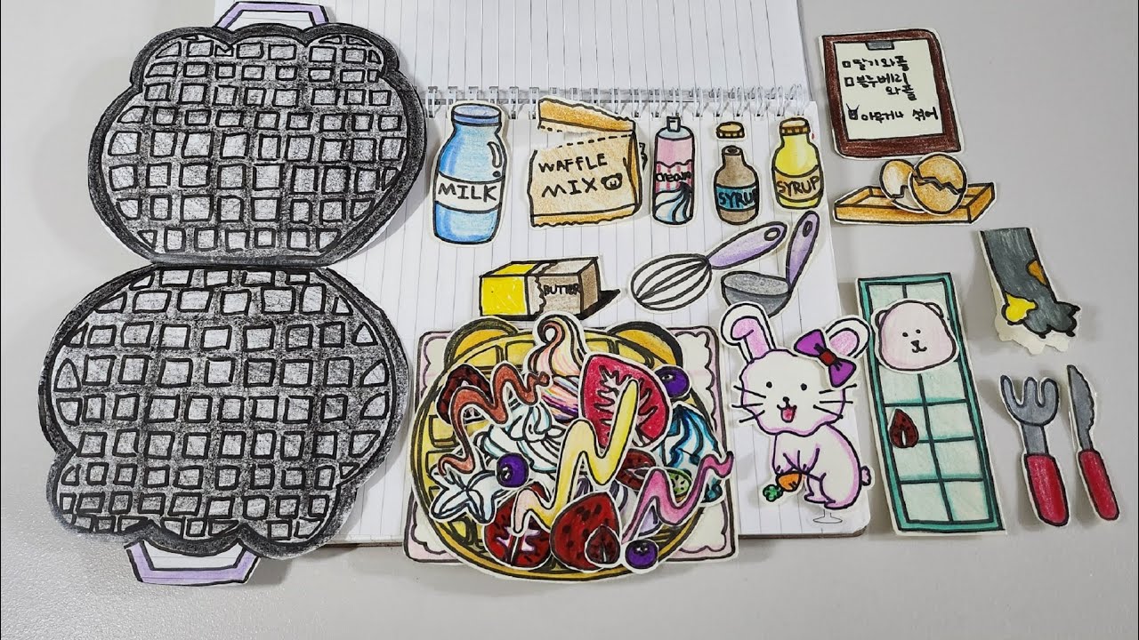 Paperdiy🩷] Making Waffle with paper[ASMR] |와플만들기 |종이놀이 |꿀잠 |숙면 |art ...