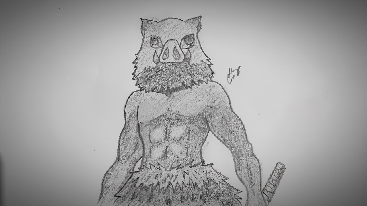 HOW TO DRAW inosuke hashibira from demon slayer STEP BY STEP - YouTube