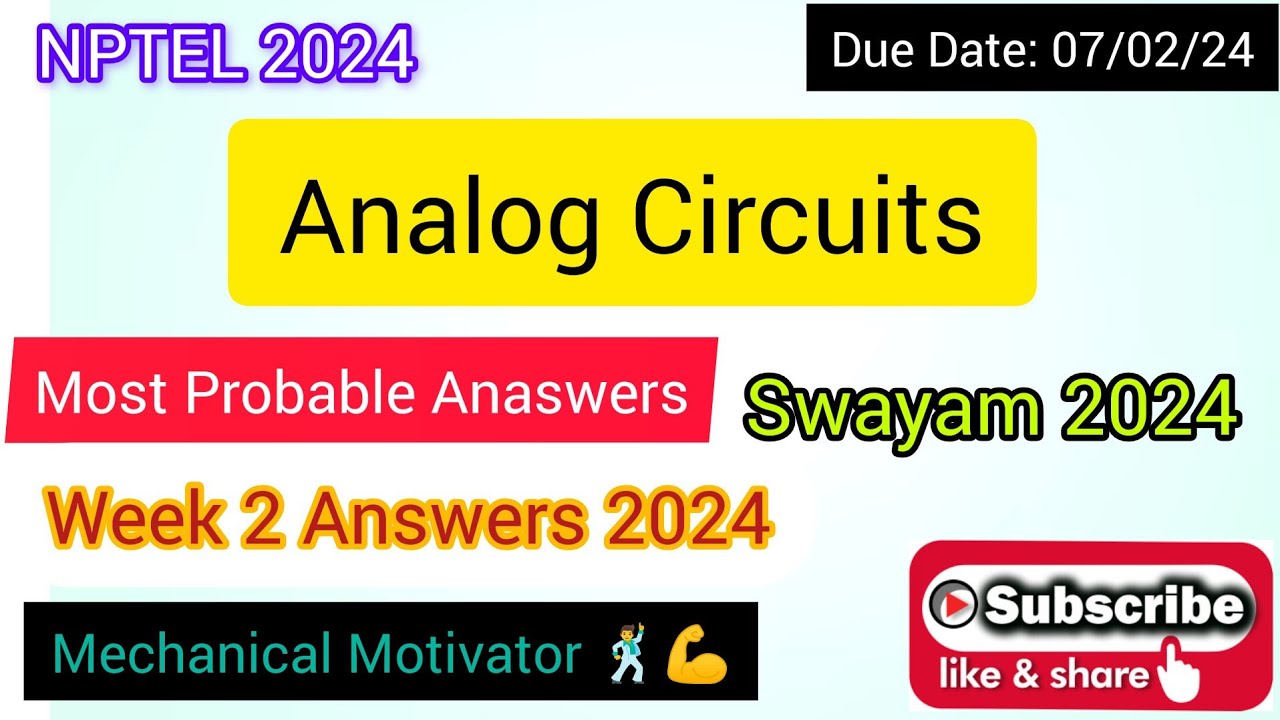 Analog Circuits | Week 2 Quiz | Assignment 2 Solution | NPTEL | SWAYAM ...