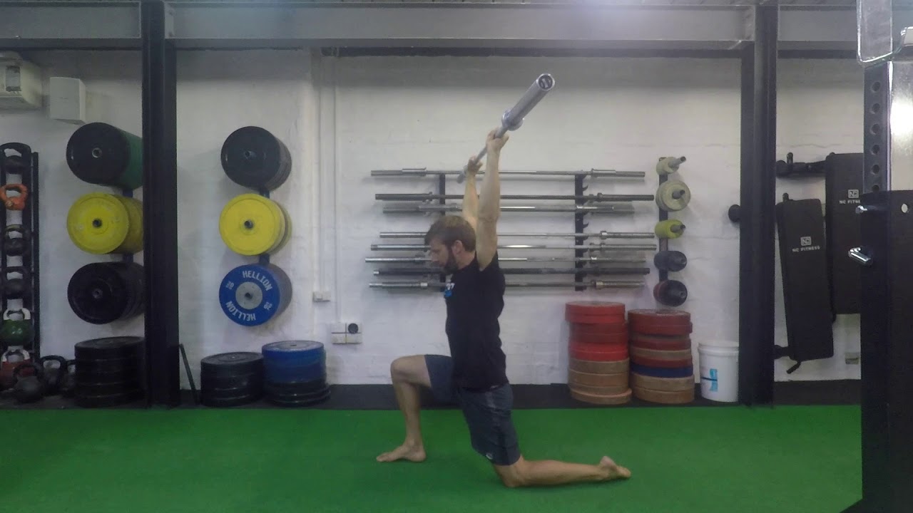 Half Kneeling Barbell Behind The Neck Press - YouTube