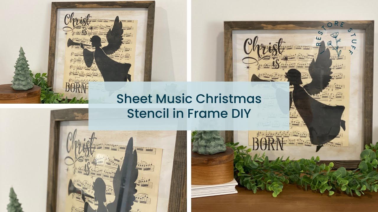 Sheet Music & Stencil Christmas Craft DIY Idea - YouTube