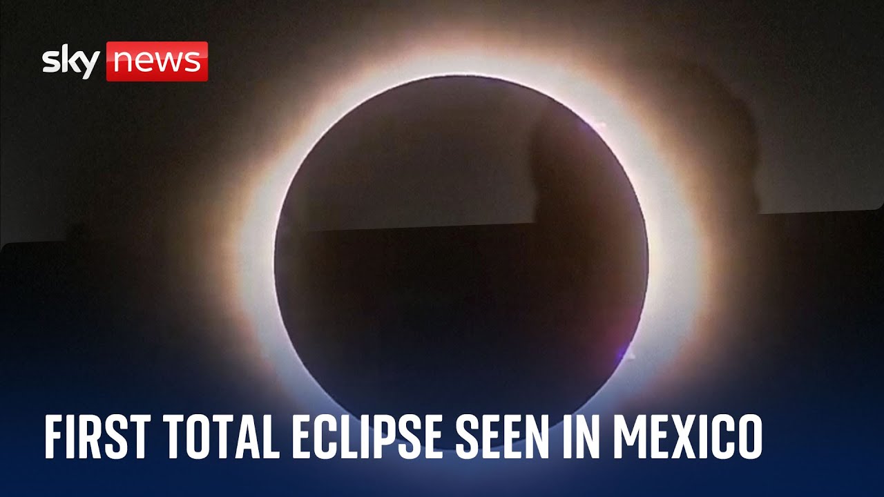 First total solar eclipse seen in Mexico - YouTube