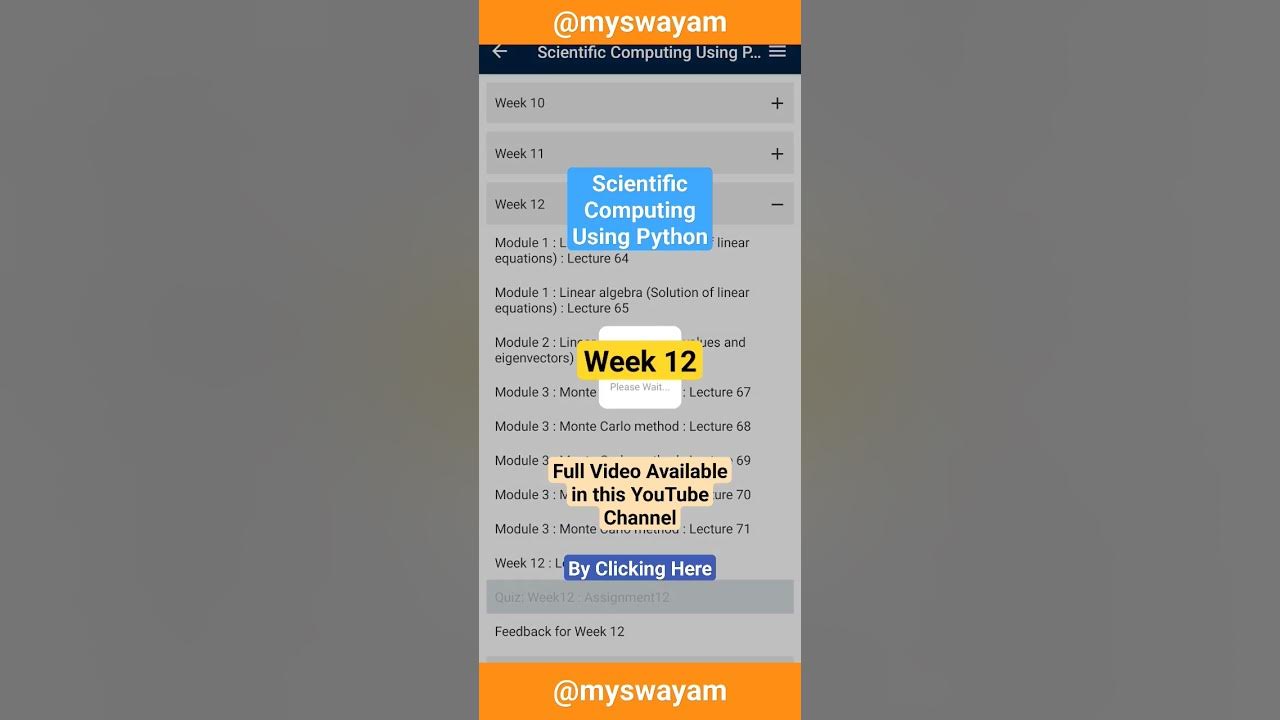 Week 12 Scientific Computing Using Python #nptel #solved #assignment #swayam #education #shorts ...