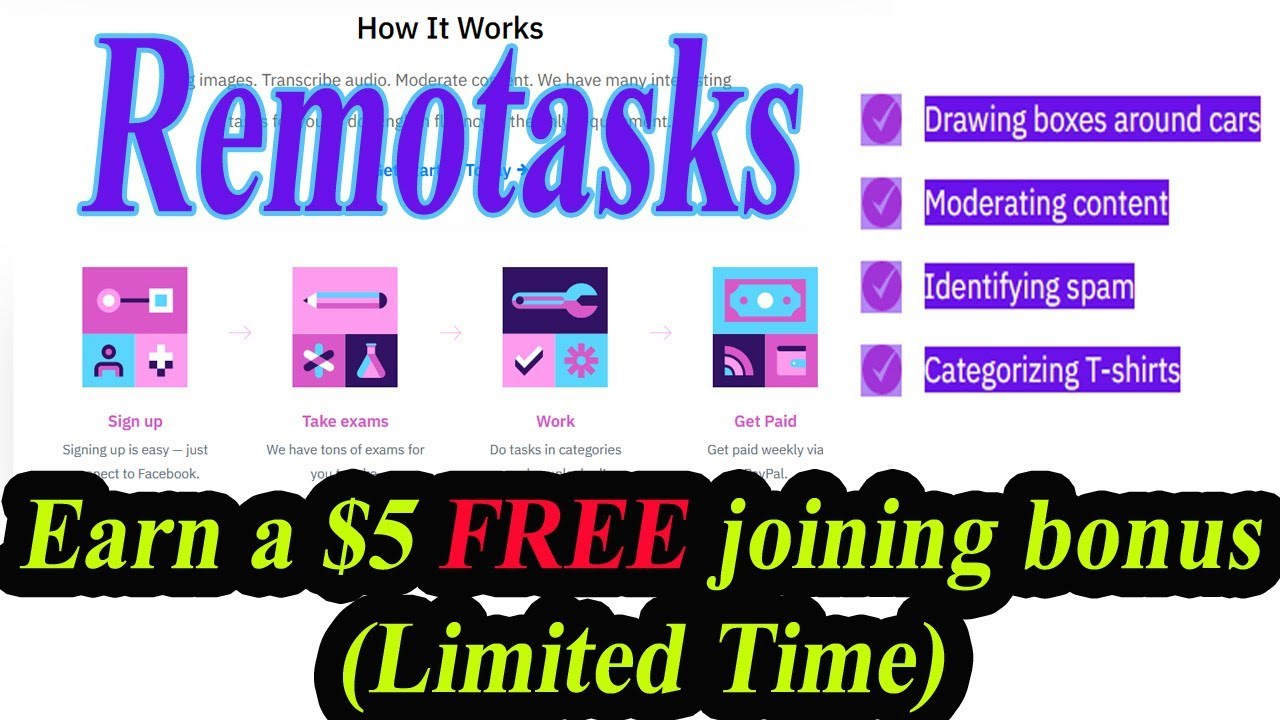REMOTASK $5 FREE joining bonus (Limited Time) / free online earning ...