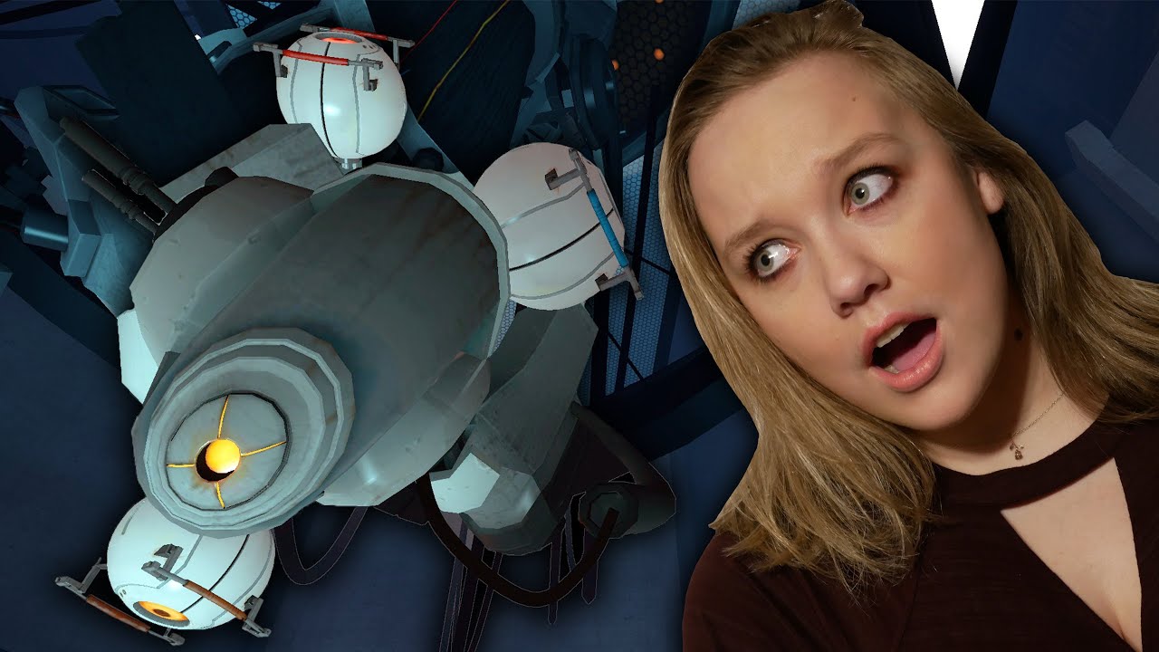 Girl Fights GLaDOS in Portal for the First Time - YouTube
