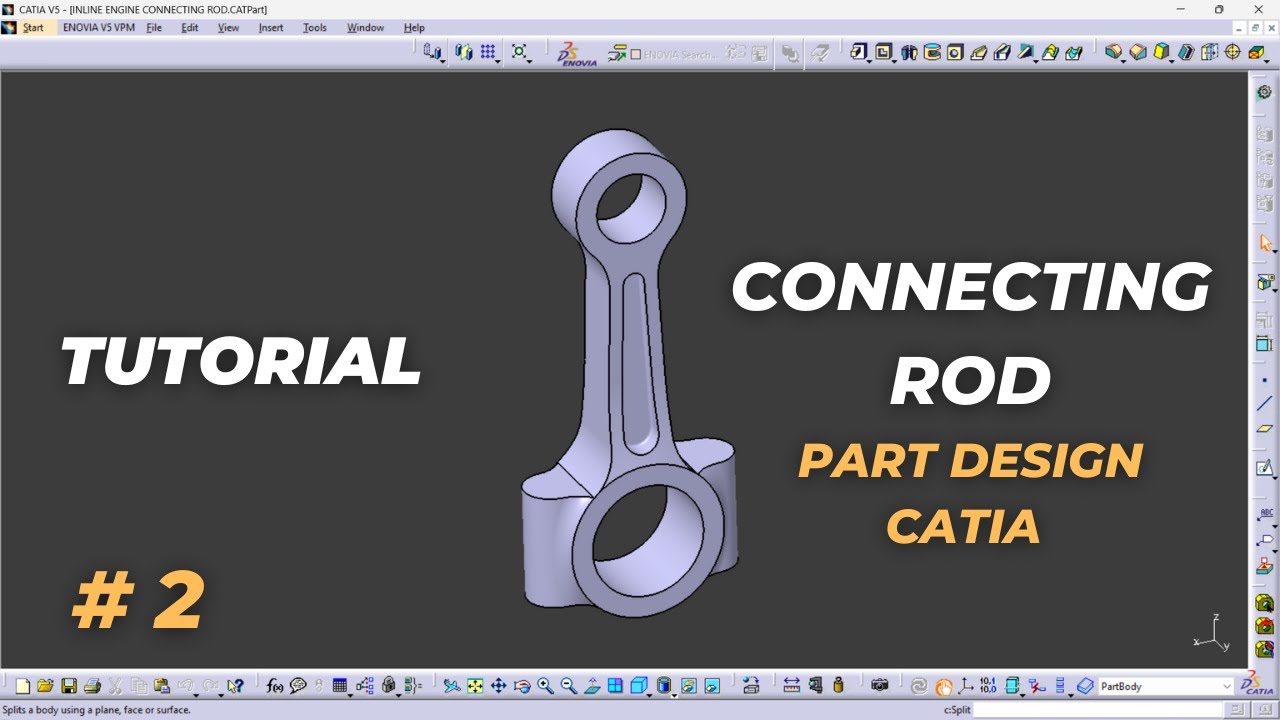 Connecting Rod CAD Design in CATIA | 4 Cylinder Inline Engine Project ...