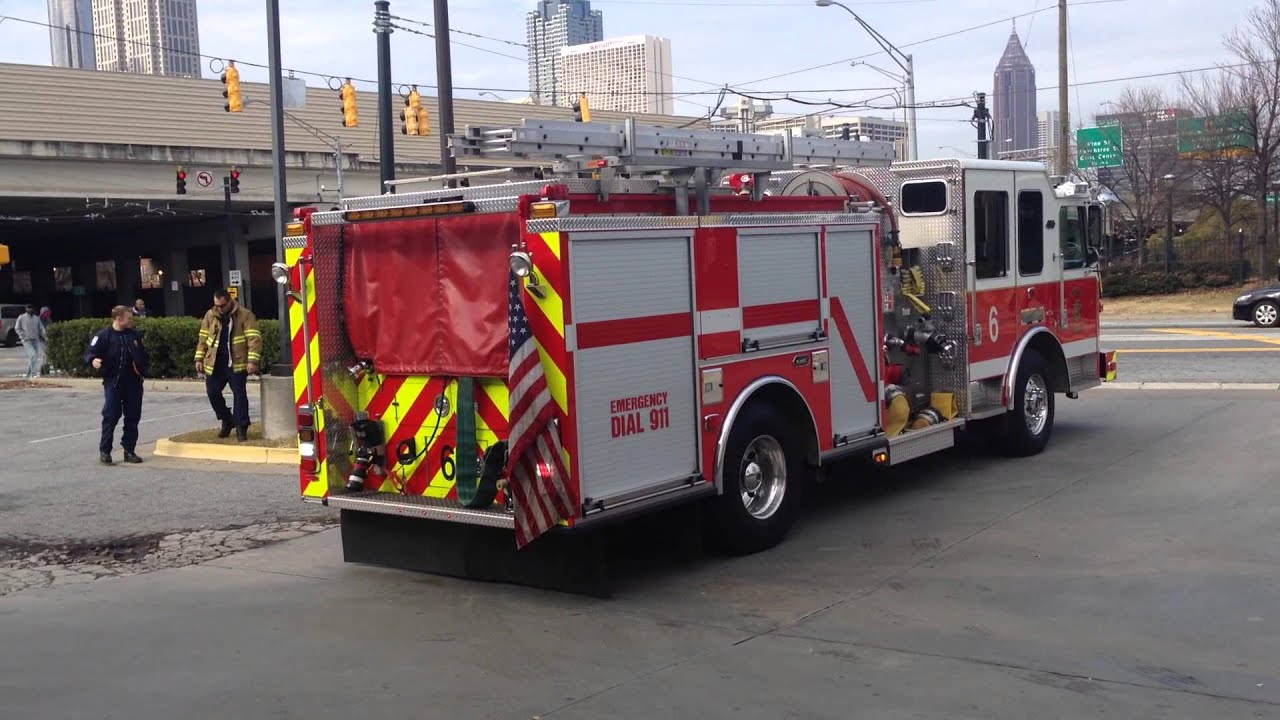 ATLANTA FIRE AND RESCUE ENGINE 6 RETURNING TO IT'S EDGEWOOD AVENUE ...