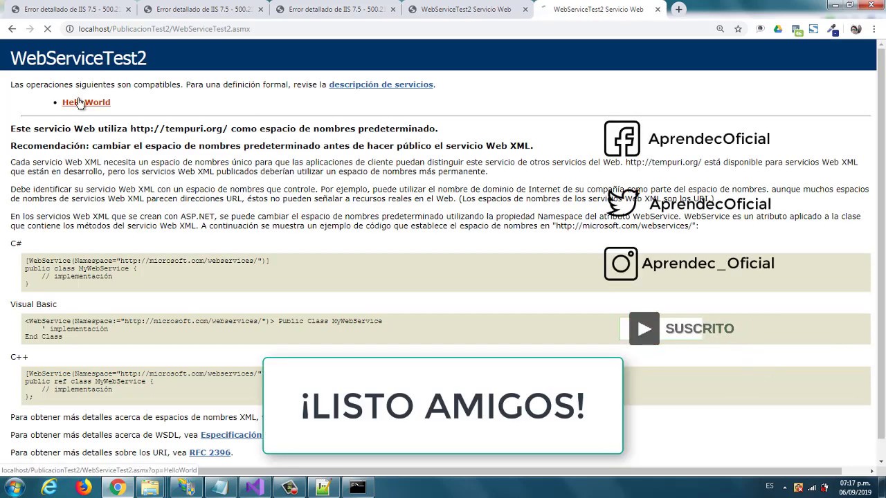 Solucionar el error IIS HTTP 500 21 - Internal Server Error (Publicar ...