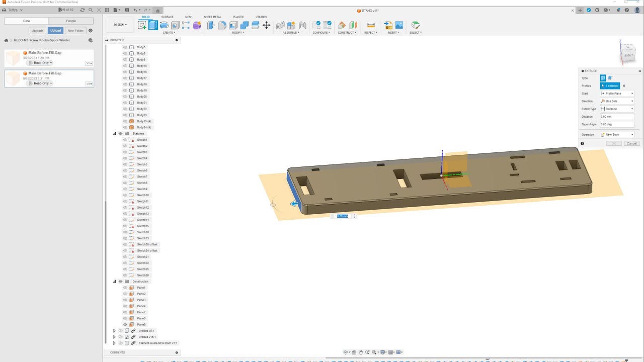 Fusion 360 - Redefine sketches to offset planes when you have errors ...