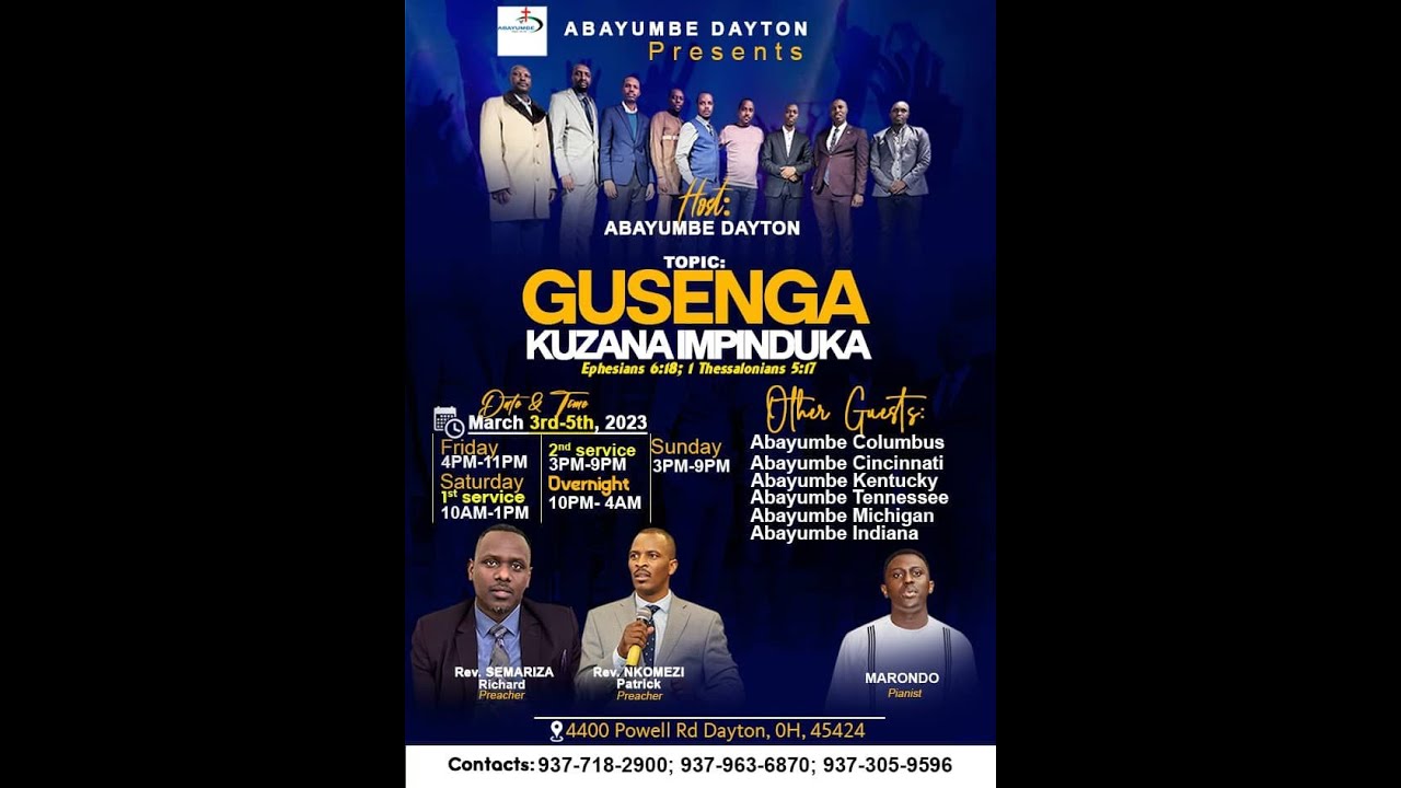 AMAKUTANO YA BAYUMBE DAYTON OHIO LE 03/O4/2023 MURAKAZE NEZA - YouTube