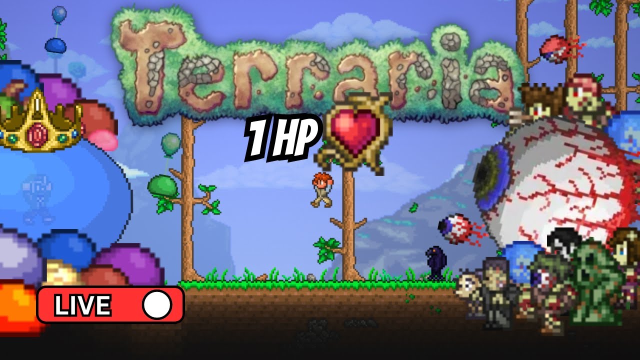 Terraria 1 HP HARDCORE | Stream 3 - YouTube