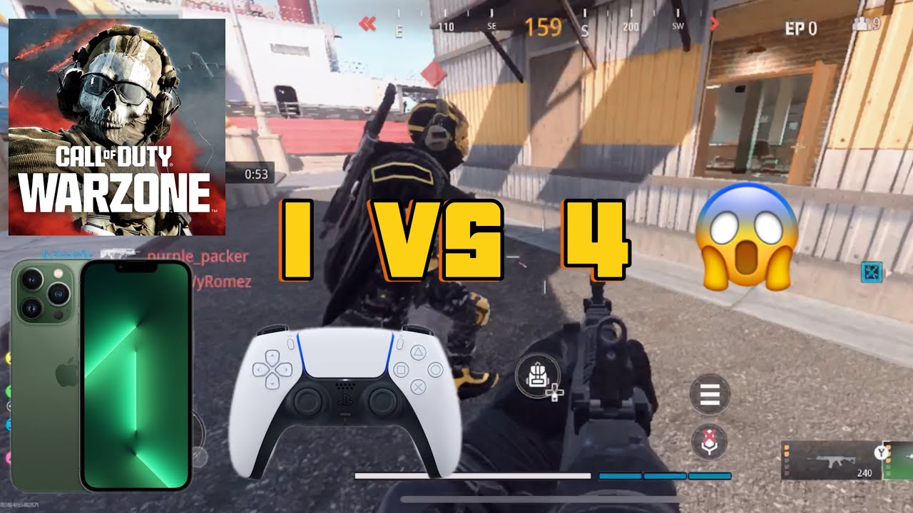 1 VS 4 (x2) WARZONE MOBILE PS5 CONTROLLER #warzonemobile - YouTube