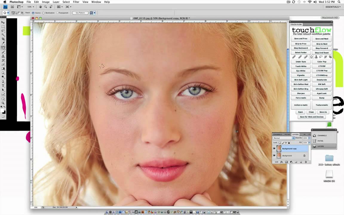 How to retouch a face - YouTube