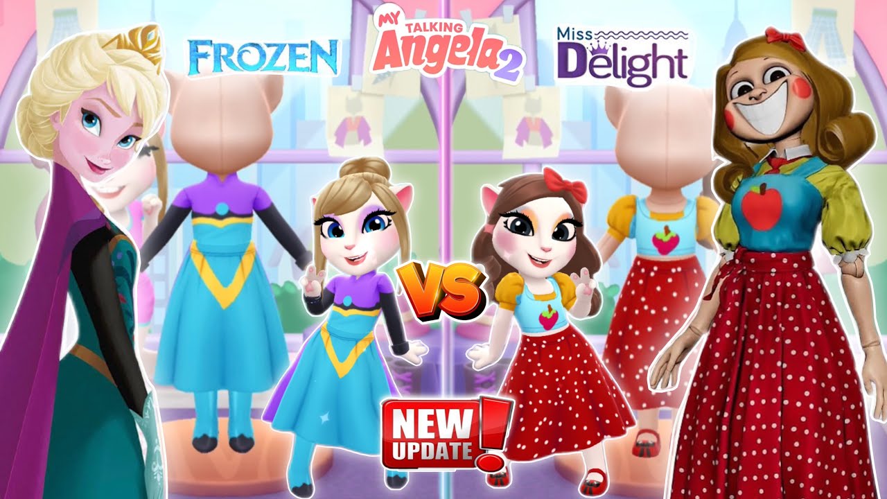 My Talking Angela 2 || Frozen | Elsa vS Miss Delight | New Update ...