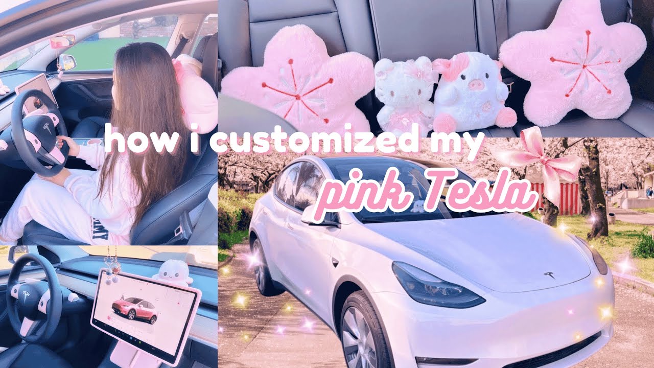 buying my first Tesla and making it pink 🌸 🎀 - YouTube
