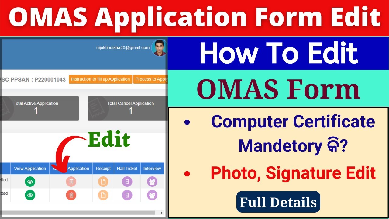 How to Edit OPSC OMAS Application Form// OPSC OMAS Application Form ...