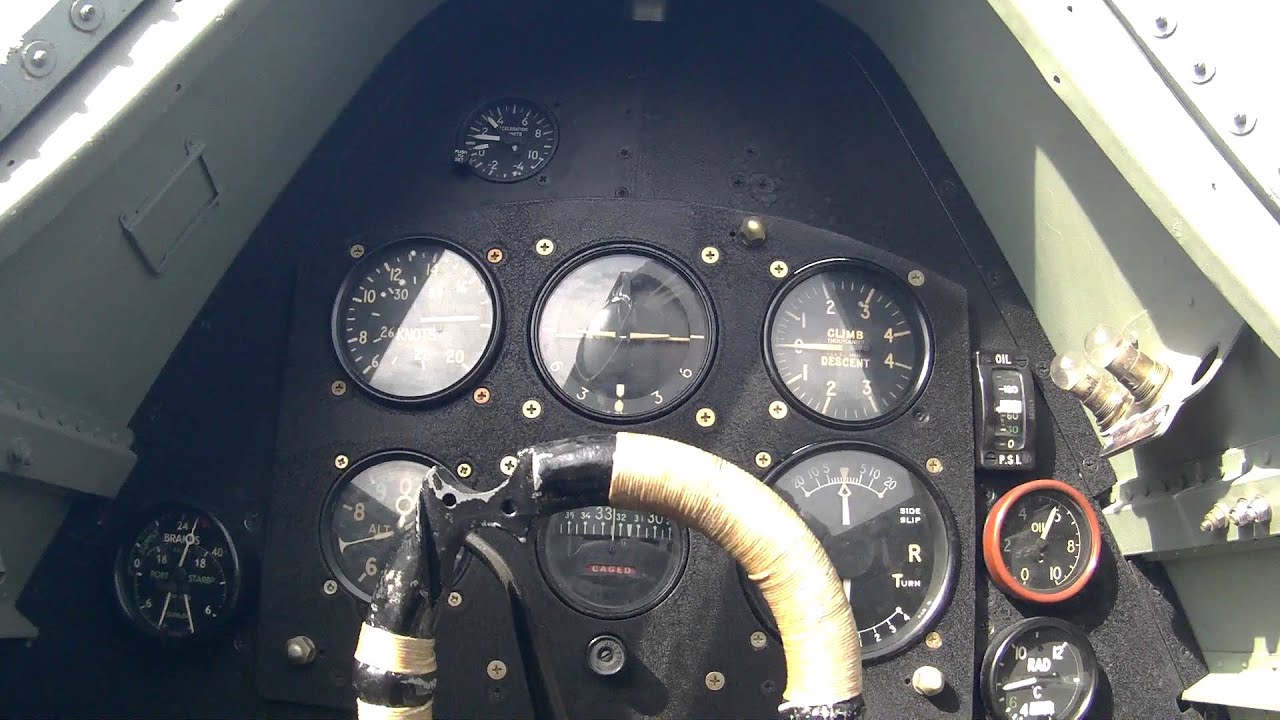 Dave's Spitfire flight, view of gauges and instruments - YouTube