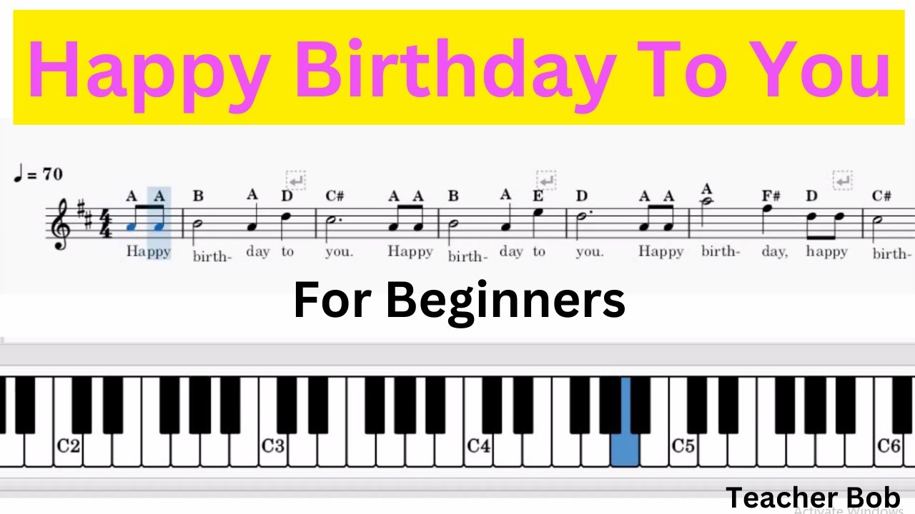 Happy Birthday To You - Traditional - Piano/Keyboard Lesson For ...