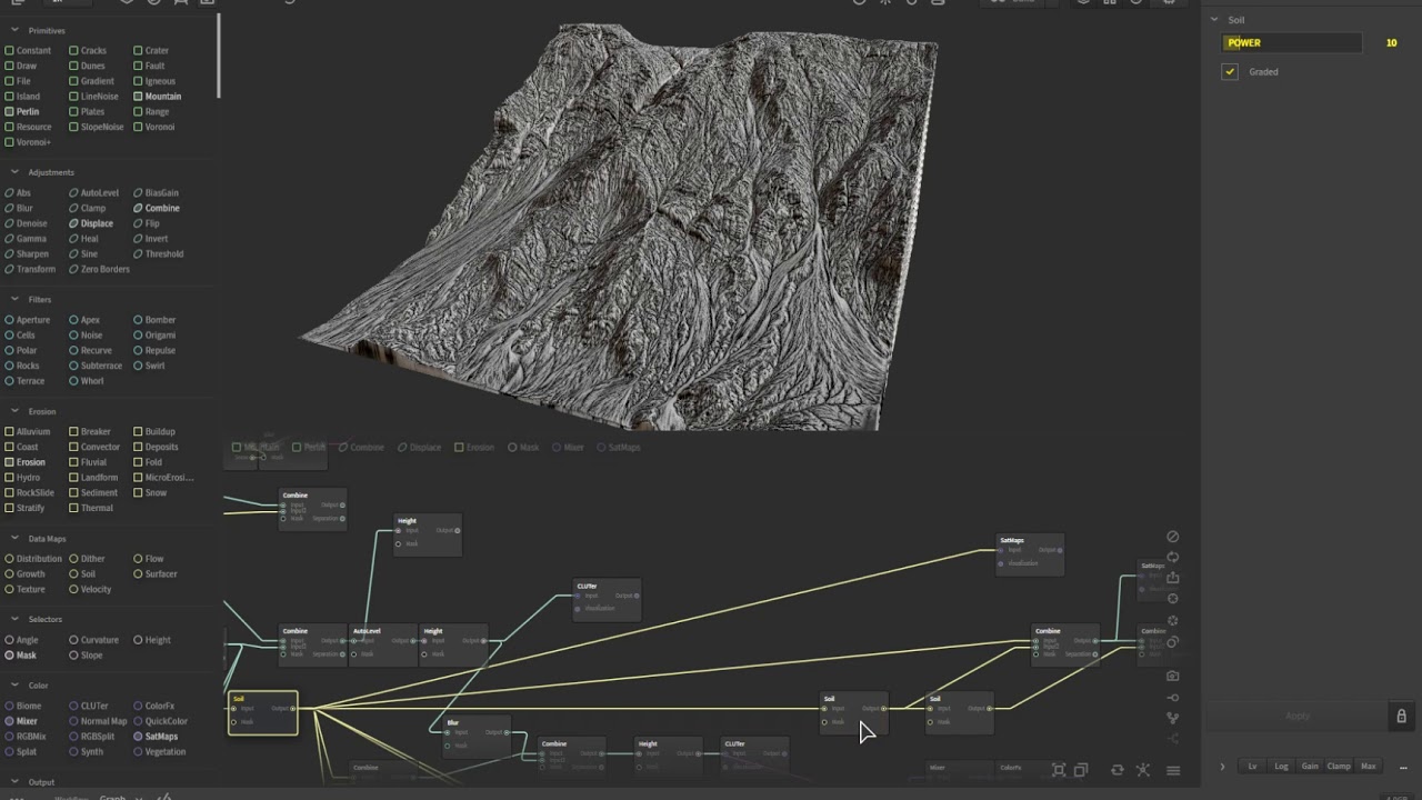 Gaea Beginners experimentation and iteration in masks and texture - YouTube