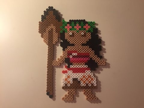 Perler Bead Moana (With headband) - YouTube