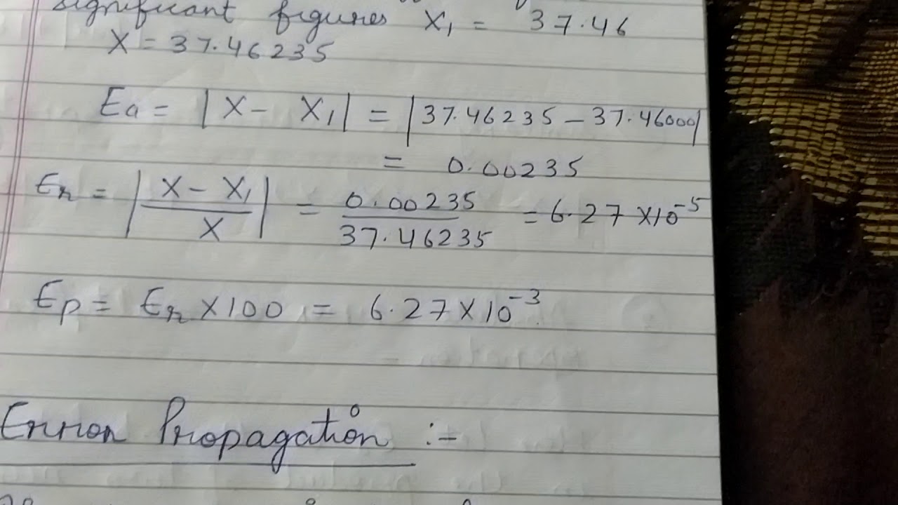 Errors In Numerical Calculations Youtube