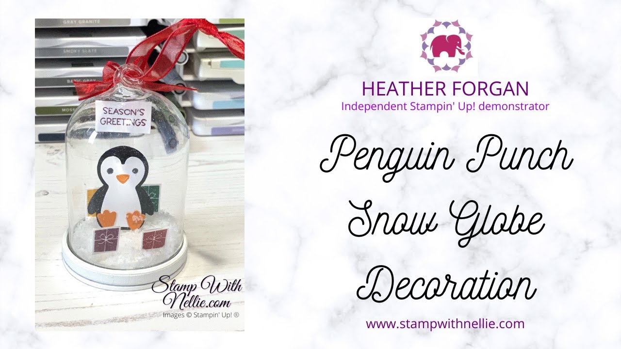 How to use the Stampin' Up! Penguin Builder Punch for a snow globe ...