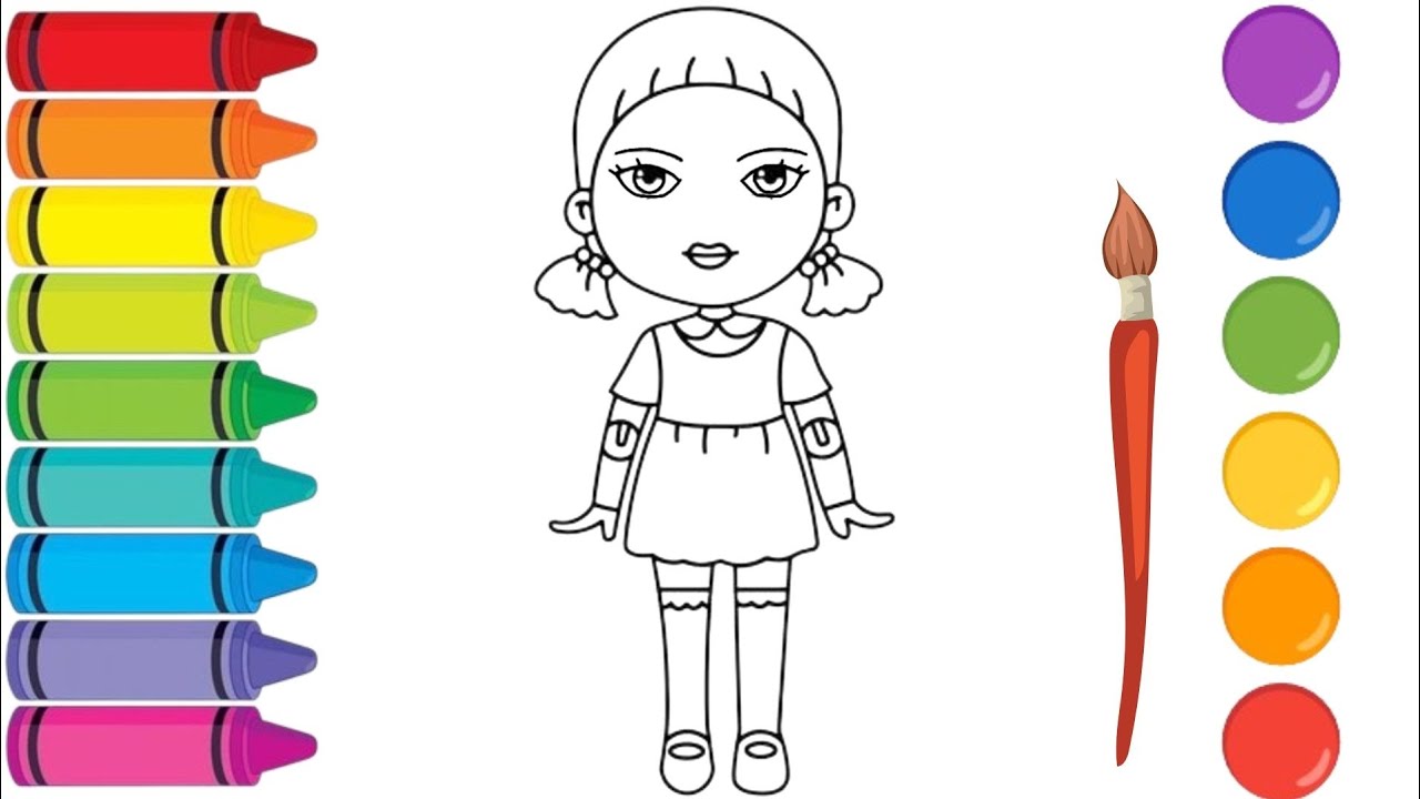SQUID GAME, Coloring for Toddlers | Learn to Color and Recognize Colors ...