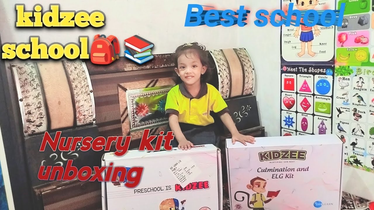 kidzee school 🎒📚 |👉 nursery unboxing kit | ♥1st unboxing vlog | finally ...