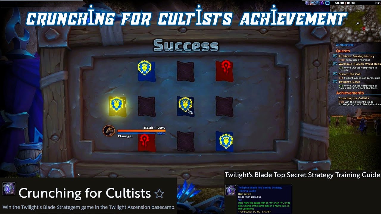 Crunching for Cultists Achievement | Twilight's Blade Top Secret ...