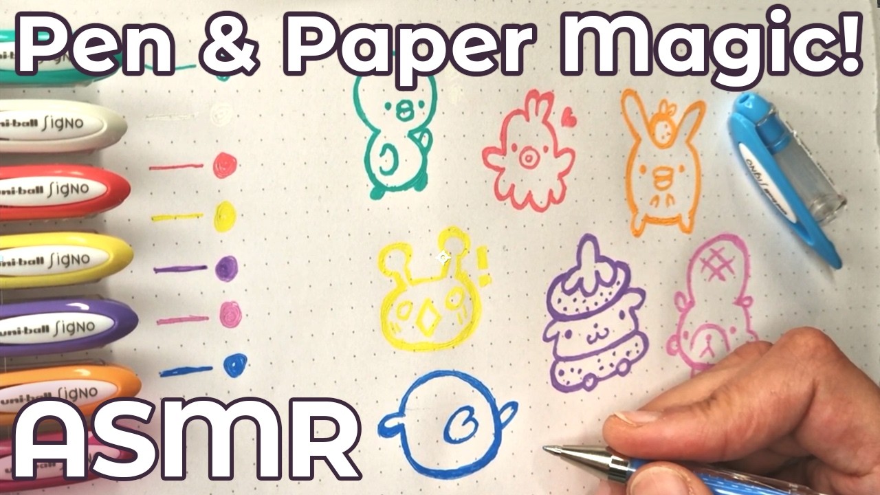 ASMR Paper Tapping, Pen & Marker Sounds 🎨 NO TALK | Drawing with Every ...