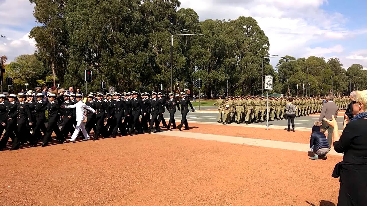 ANZAC Day 2015 Military March - ADFA - YouTube