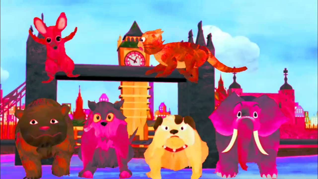 hickory-hickory dock+random color effects+reverse||animals in the clock ...