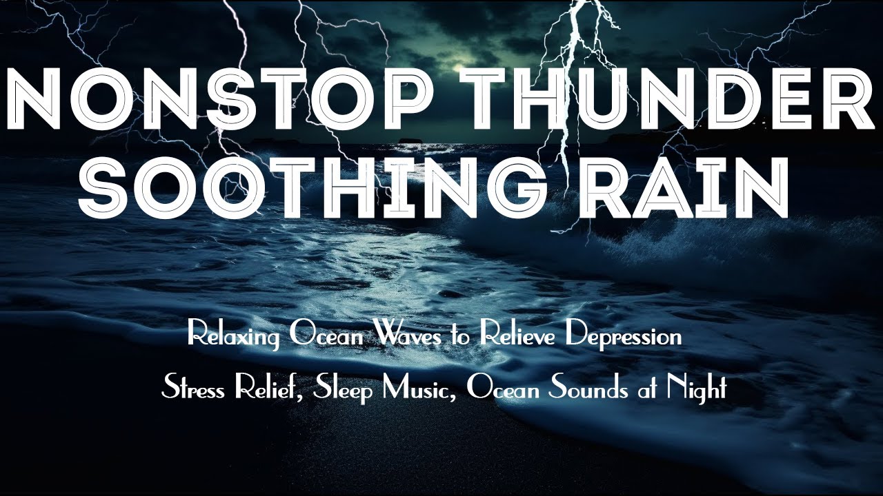 Beach Storm Sound with Powerful Waves | Sleep with Thunderstorm and ...