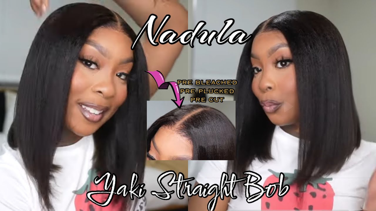 Soft Perfect Pre Bleached Yaki Straight Bob | Bomb Lace! | Nadula Hair - YouTube