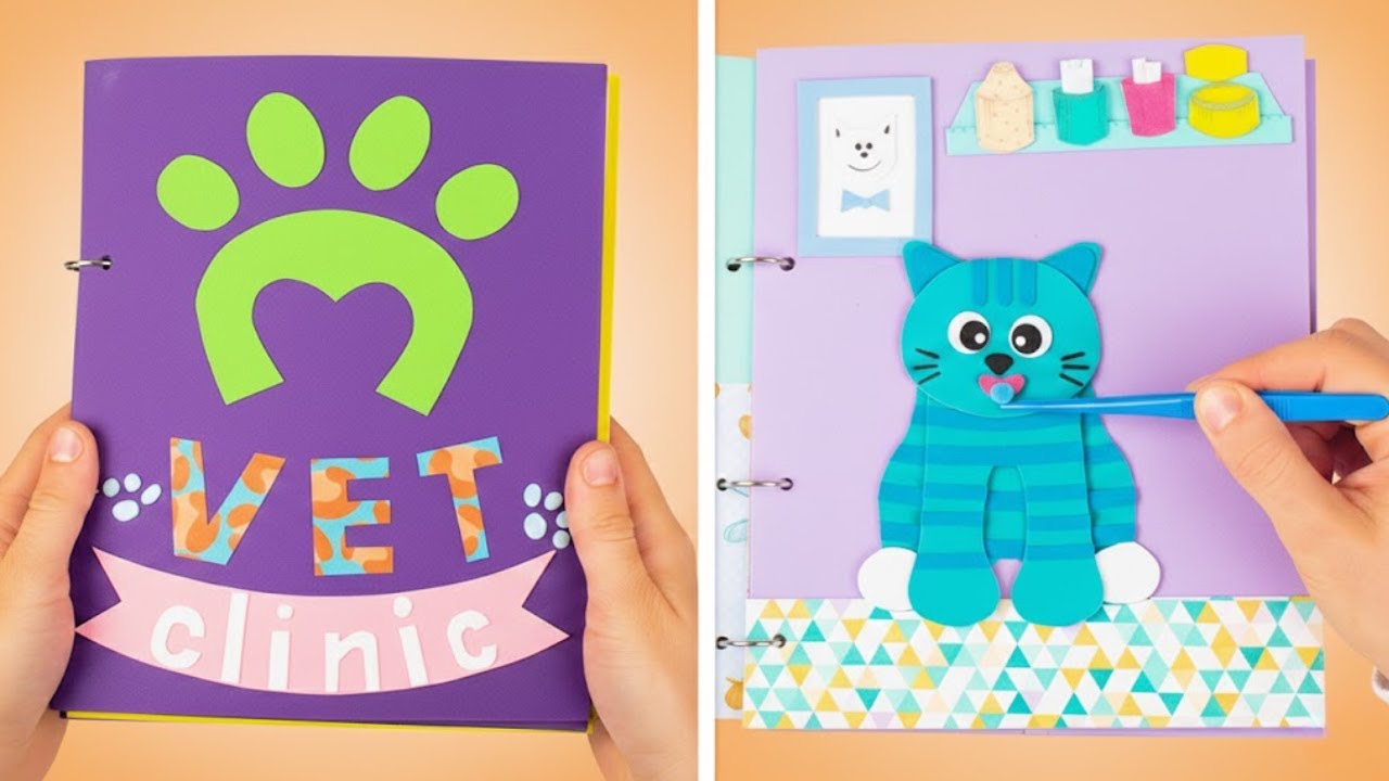 🐱🎨 DIY Cat Paper Playbook! Crie 3 Jogos de Papel Interativos de Gatinho ...