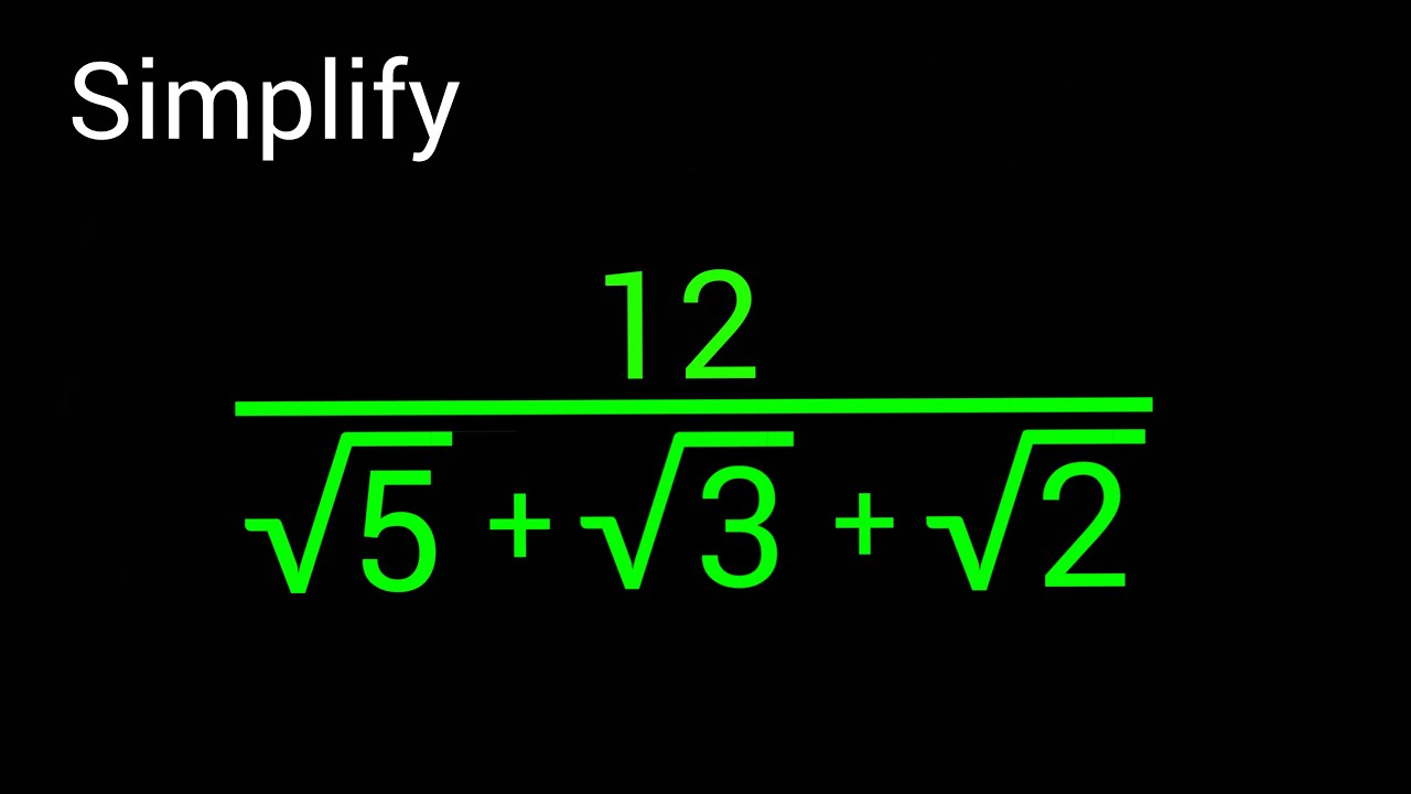 Nice Square Root Math Simplification | Rationalisation!!! - YouTube