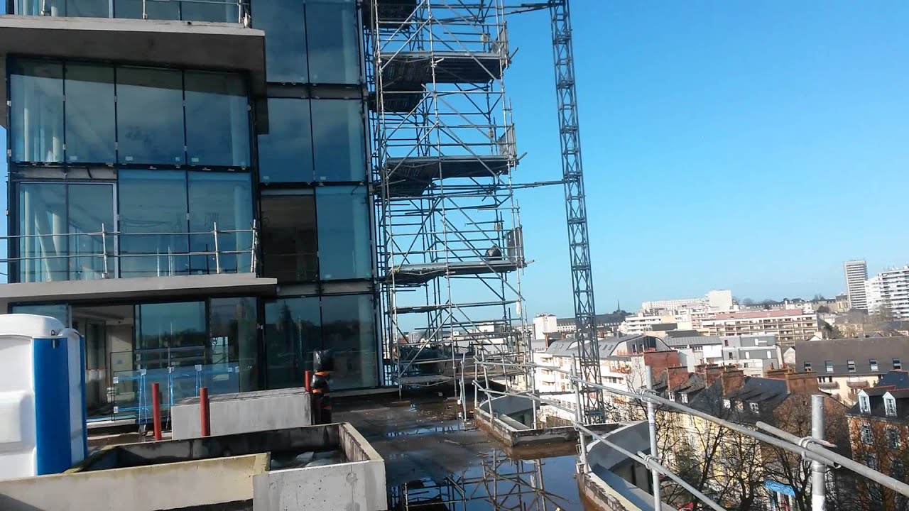 Vue sur Rennes depuis le 7e étage du chantier de Cap Mail, un immeuble ...