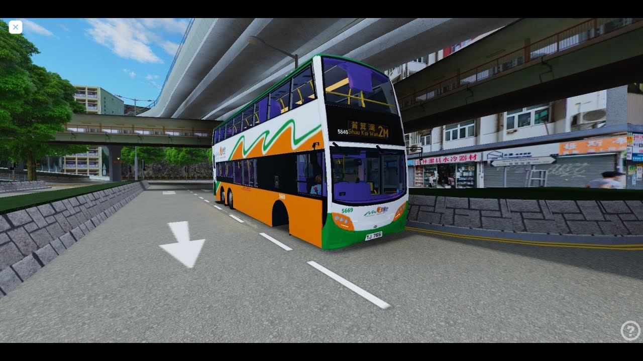 [Roblox974]【光榮告別新巴】NWFB 5840 TJ 7651 2M 筲箕灣 ⵣ 至筲箕灣街市壞車 (下層展望/循環線/已路線取消 ...