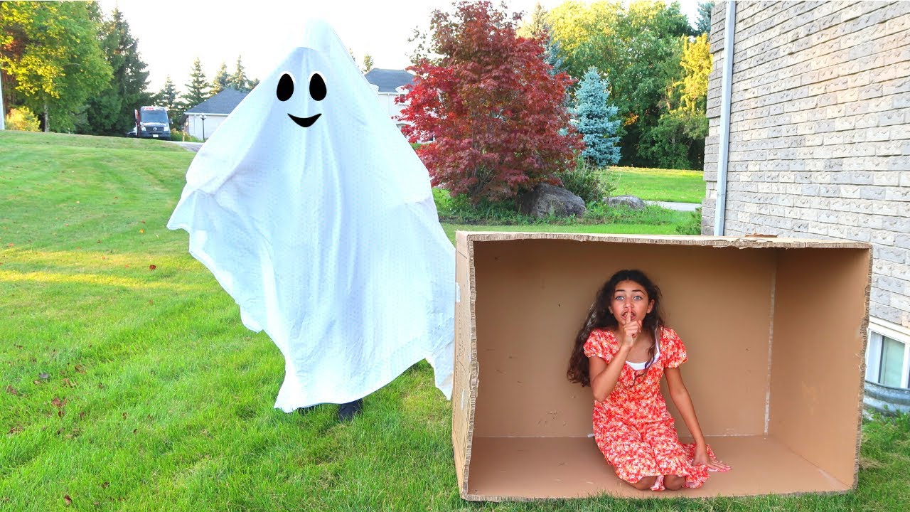 Heidi and Zidane play hide and seek with Ghost Dad - YouTube