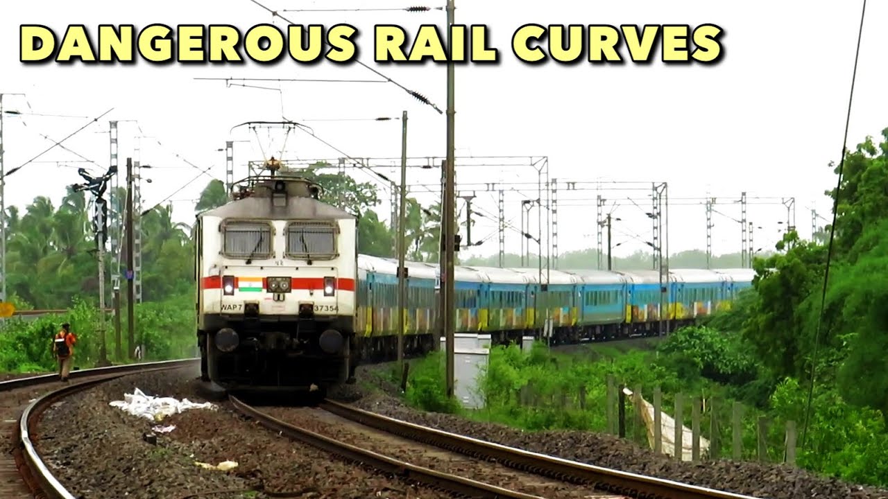 130 Kmph Electric + Diesel High Speed Trains on SHARP CURVE | Indian ...