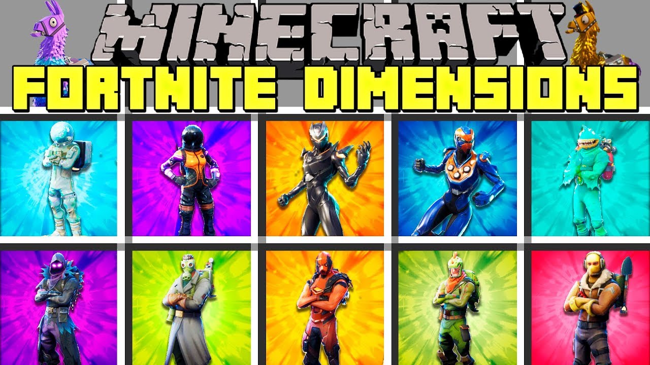 Minecraft FORTNITE DIMENSIONS MOD / TRAVEL TO NEW WORLDS TO BATTLE ...