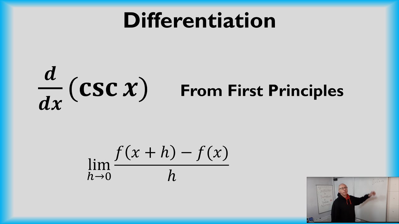 Derivative of cosec x By First Principles - YouTube