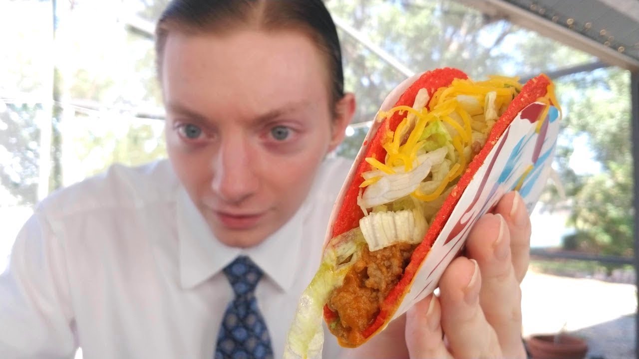 Taco Bell Flamin' Hot Doritos Locos Tacos Review! - YouTube
