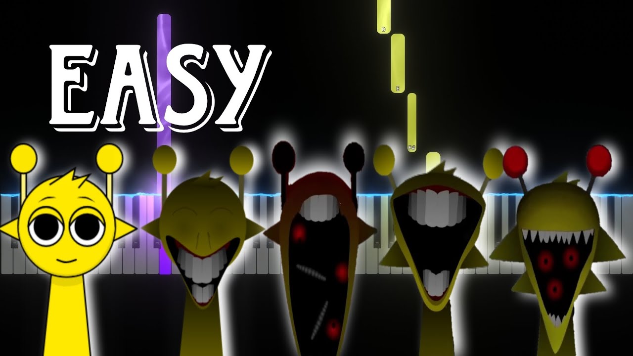 Incredibox Sprunki Phase 1,2,3,4 & 5 Sounds (Easy Piano Tutorial) - YouTube